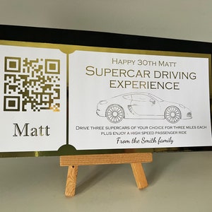 Car Driving Experience Voucher, QR Code Gift, Personalised Gift Voucher ...