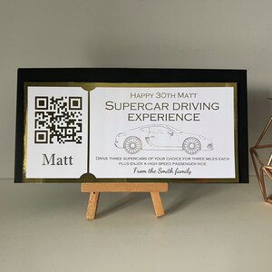 Car Driving Experience Voucher, QR Code Gift, Personalised Gift Voucher ...