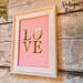Love Real Foil Print Gold and Pink Love Wall Art Frame - Etsy