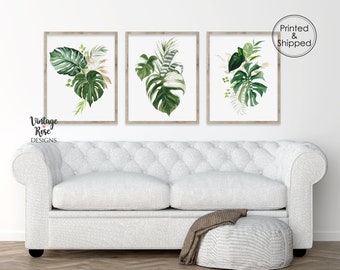 Tropical Leaf Print, A3 Set of Prints, Tropical Leaves, Tropical Wall ...