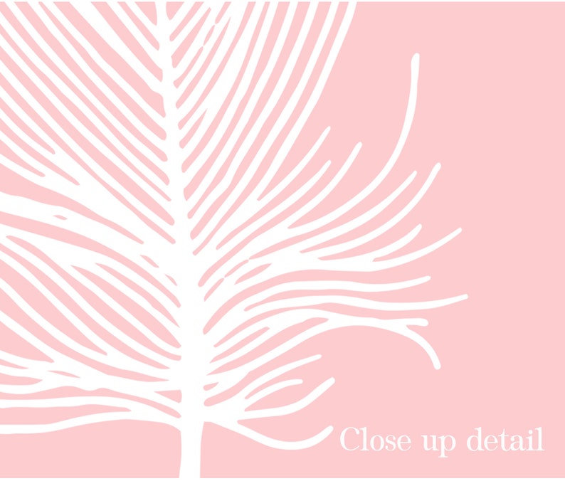 Feather Print Set, Feathers Wall Art, Blush Pink Feather Prints, Set of ...