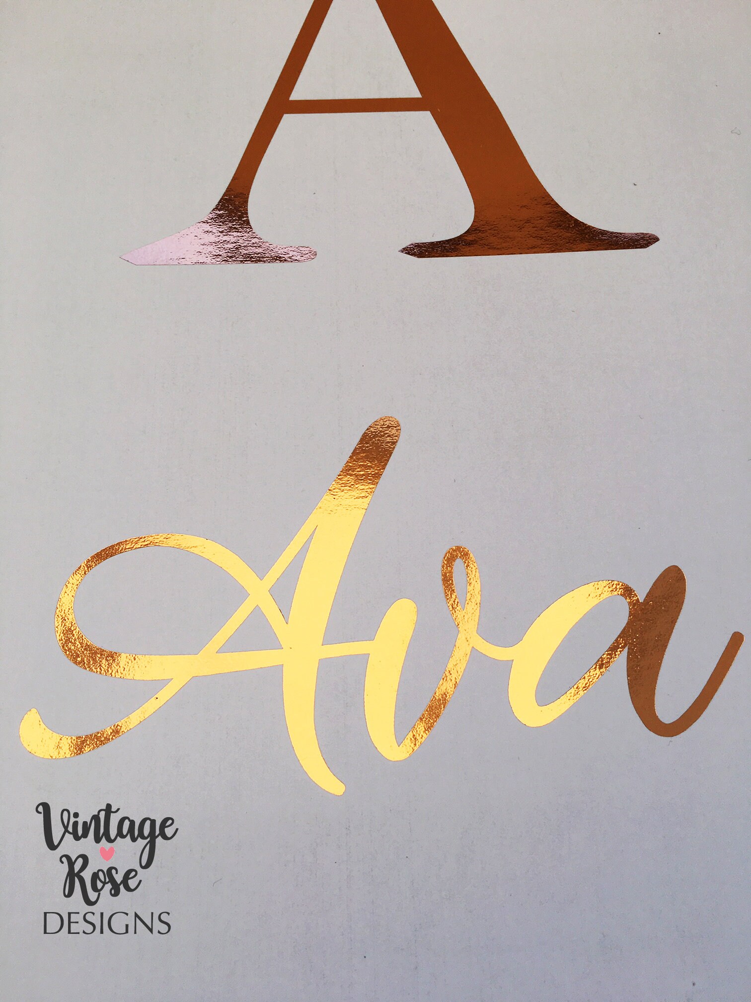 Personalised Name Print, Rose Gold, Initial Name Wall Print, Name ...