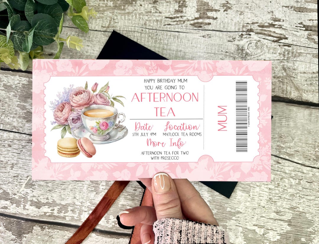 Afternoon Tea Gift Voucher, Gift for Her, Mothers Day Gift, Afternoon ...