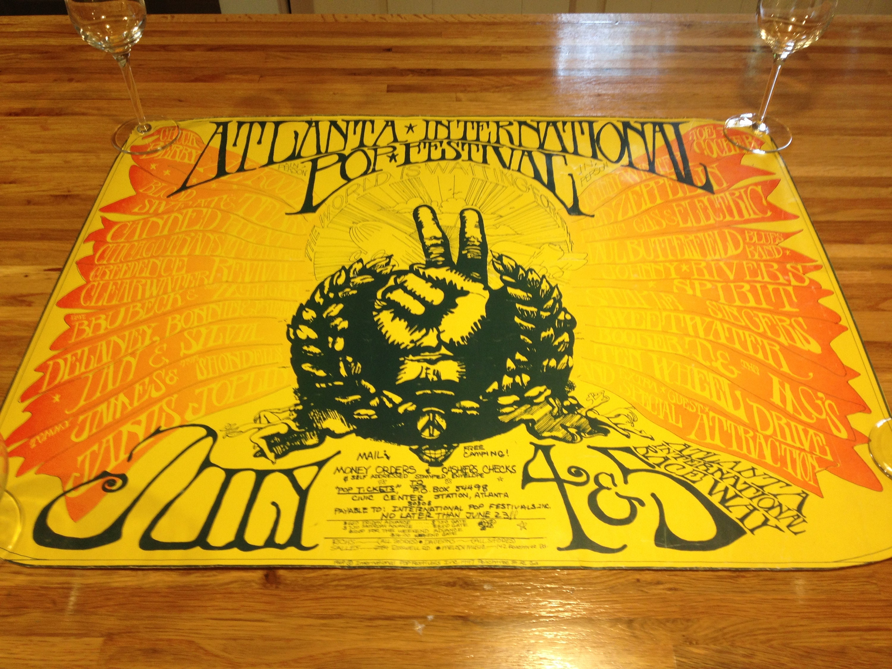 1969 Atlanta International Pop Festival Poster-vintage - Etsy