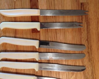Vintage Stainless Steak Knives/quikut Steak Knife Set/pastel - Etsy