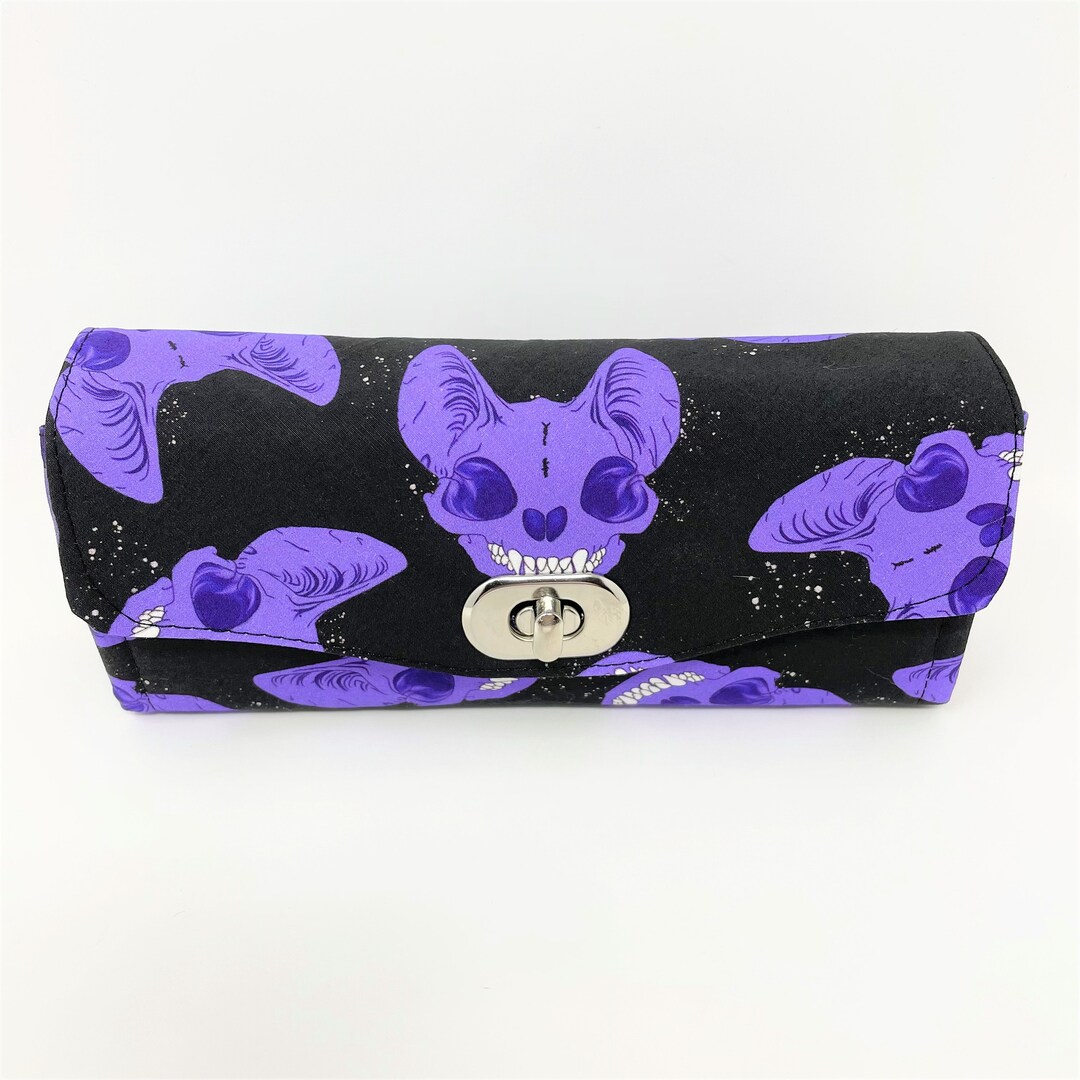 Cat Skull Skeleton Creepy Spooky Halloween Accordion Wallet Organizer ...