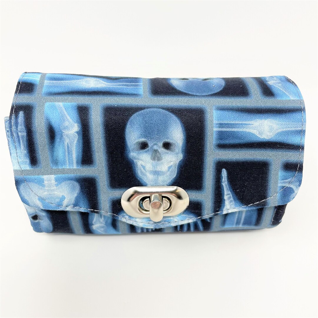 X Ray Skeleton Anatomy Death Dark Halloween Spooky Creepy Handmade Accordion Wallet Mini