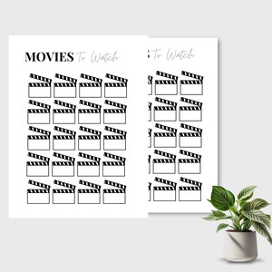 Printable Movies to Watch List, Goodnotes Movie Log, Movies Tracker, TV ...