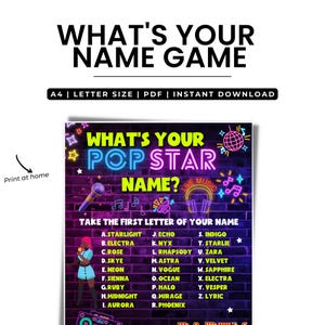 Popstar Birthday Party, Party Like A Popstar, What's Your Popstar Name ...
