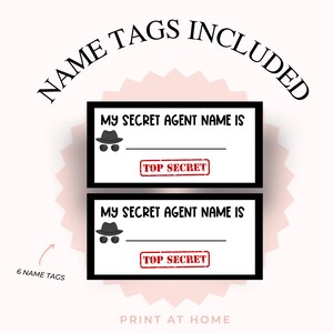Secret Agent Badges, Secret Agent Name Generator, Spy Birthday Party ...