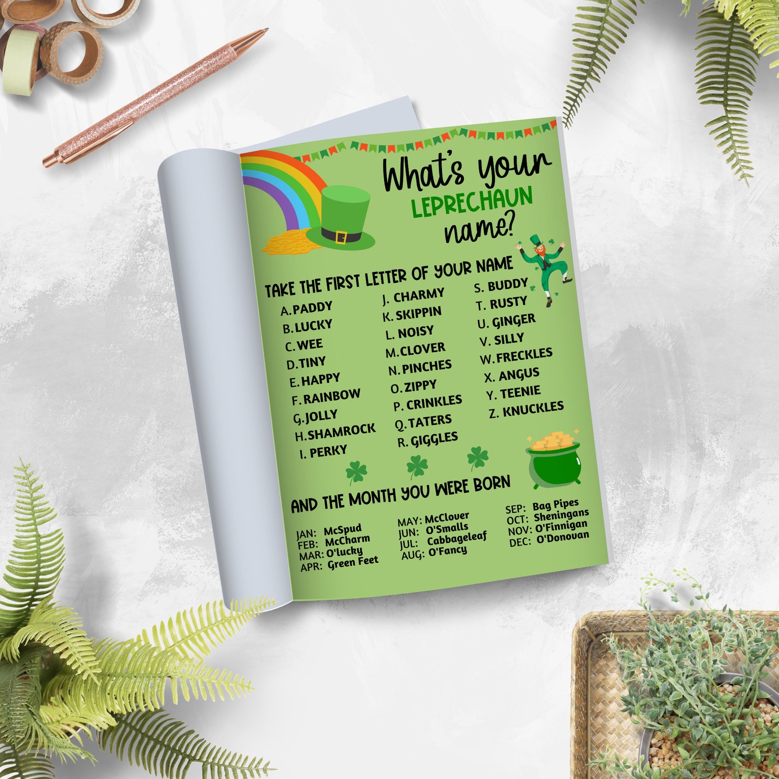 St Patricks Day Kid Games, What's Your Leprechaun Name, St Patricks ...