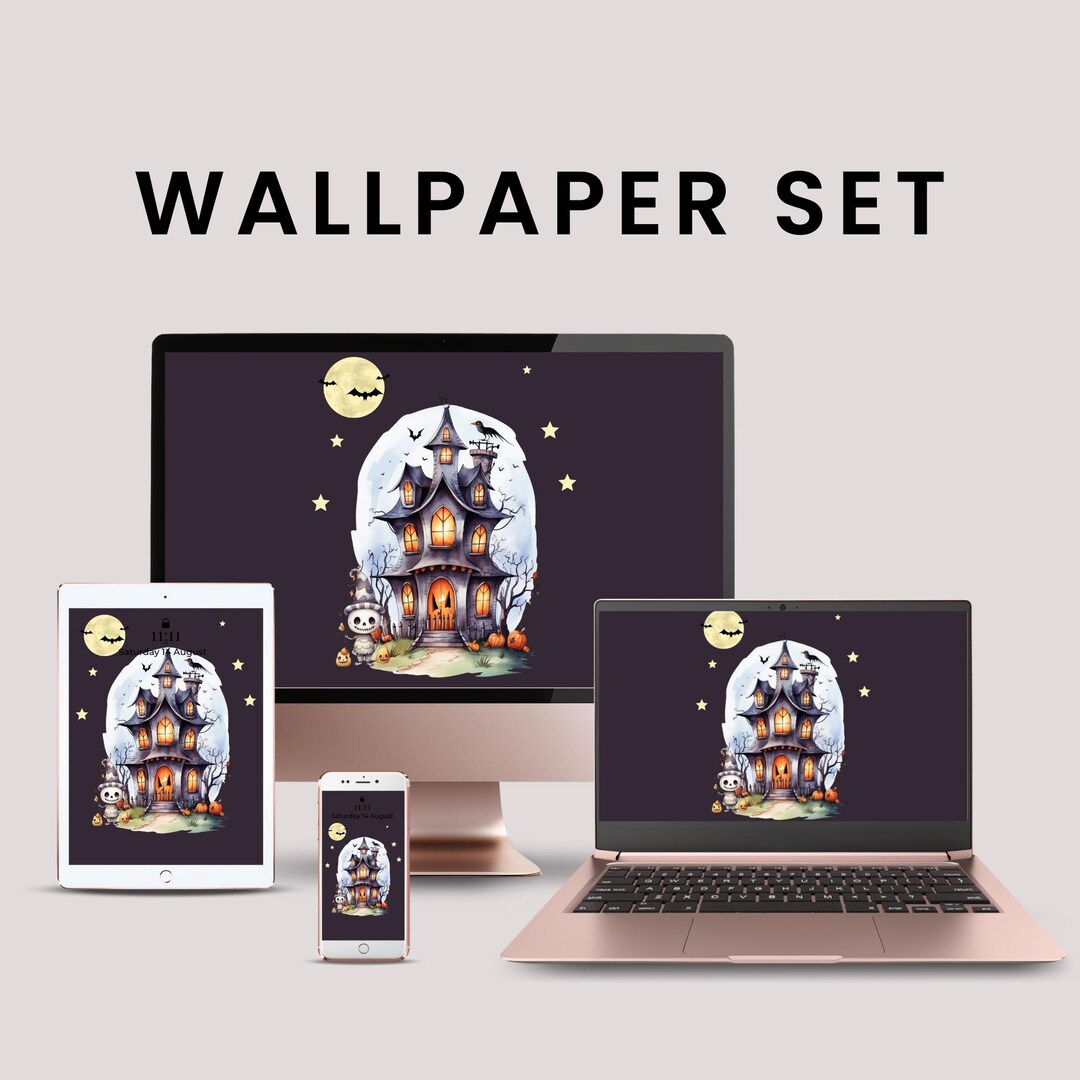 Office Desk Decor, Haunted House Halloween iPad Wallpaper, Spooky Phone ...