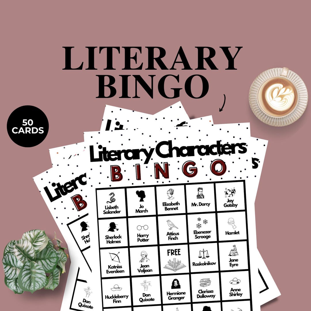 Virtual Book Club Game, Bingo Game Cards, Literary Games, Activity for ...