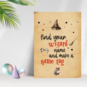 What is Your Wizard Name Game, Magic Party, Wizard Birthday Game Party ...
