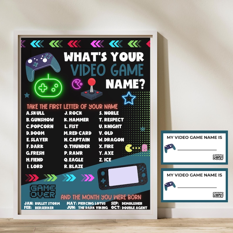 Video Game Birthday Party Game, Boy Gamer Party Decor, Level up ...