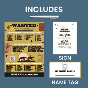 Whats Your Cowboy Name Game, First Rodeo Birthday, Wild West Party ...