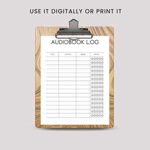 Printable Audiobook Tracker, Books to Listen List, Audiobook Log ...