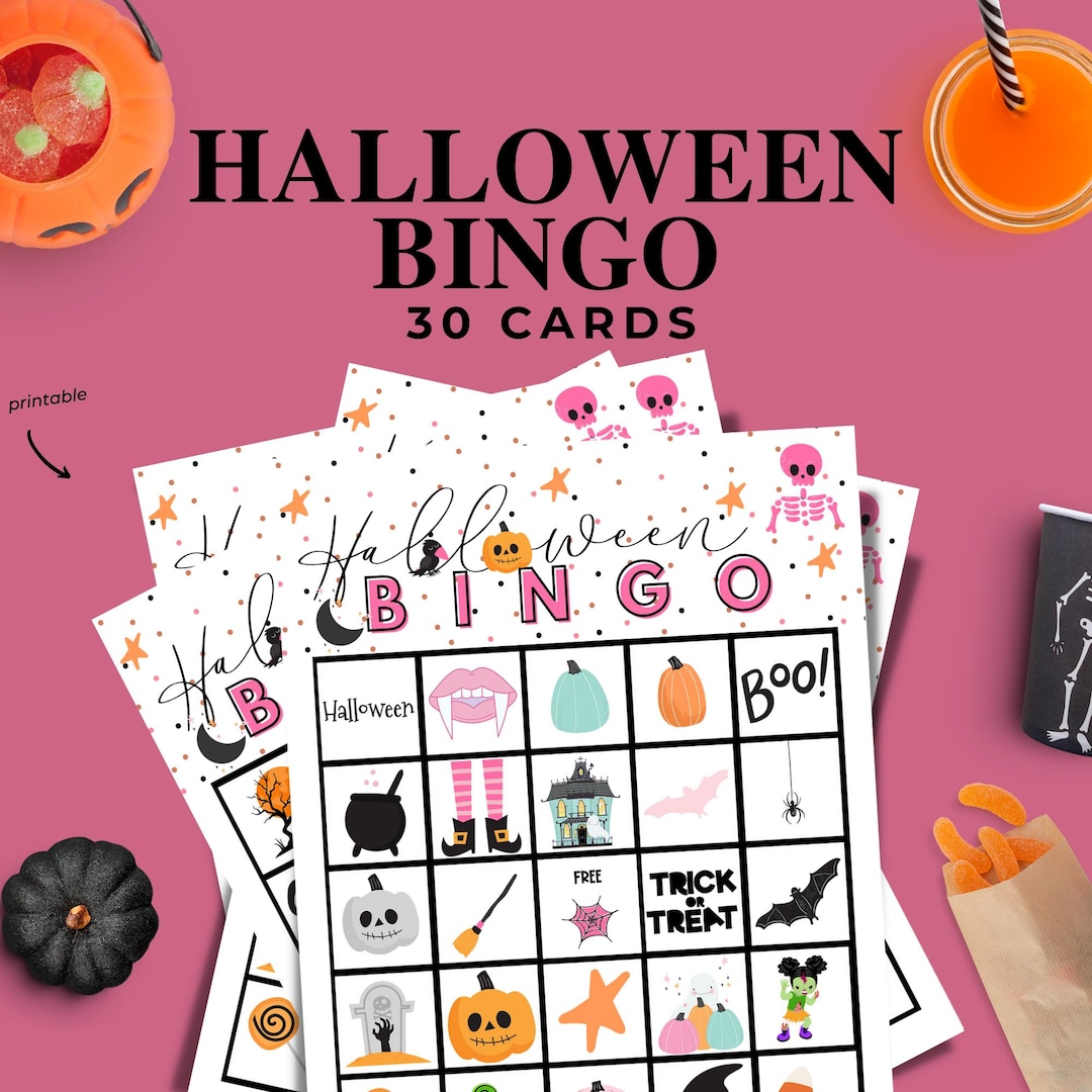 Halloween Bingo Card for Kids, Halloween Party Game, Halloween ...