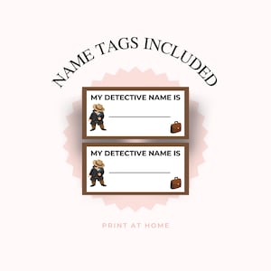 Find Your Detective Name, Spy Kids Party Game, Spy Secret Agent Badges ...