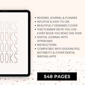 Digital Reading Journal, Book Tracker, Book Review, Library Tracker for ...