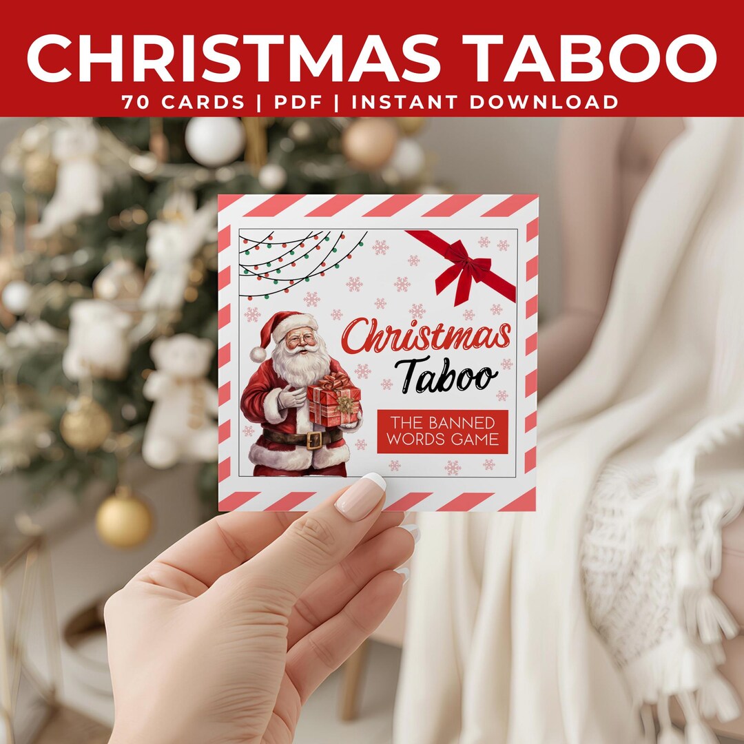 Christmas Office Party Game, Christmas Taboo Cards, Guess the Word Game ...