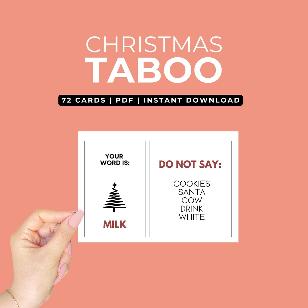 Christmas Taboo Game, Guess the Word Game, Christmas Party Game ...