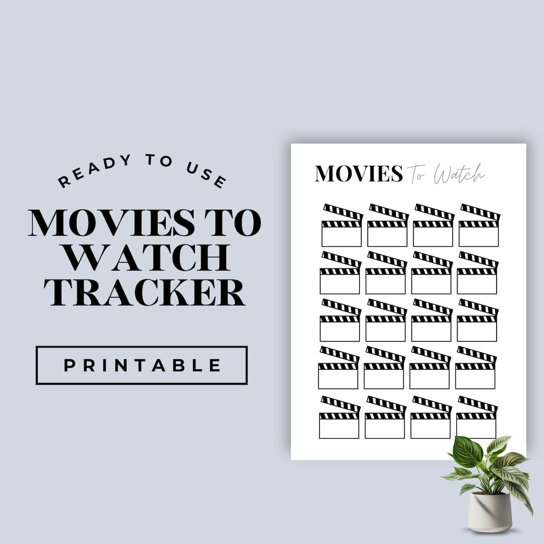 Printable Movies to Watch List, Goodnotes Movie Log, Movies Tracker, TV ...