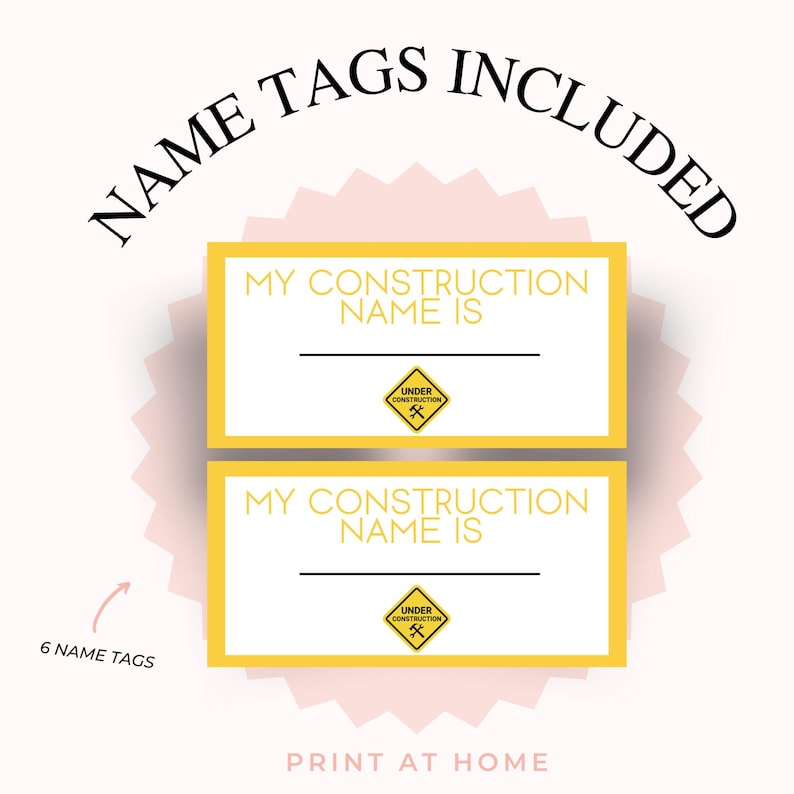 Your Construction Name Game, Construction Birthday Party Game, Dump ...