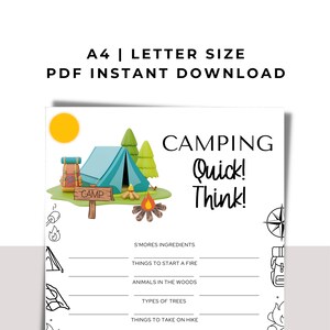 Camping Games Bundle for Kids, Campfire Games, Family Camping Trip ...