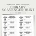 Library Scavenger Hunt, Printable Scavenger Game, Kids Reading Game ...