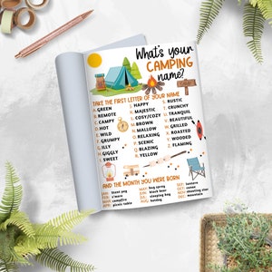 Camping Activities, Campfire Games, Birthday Sign, What's Your Camping ...