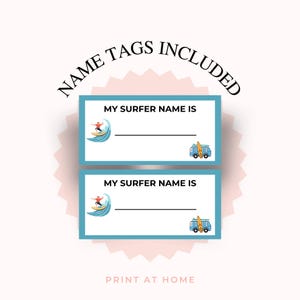 What's Your Surfer Name Game, Pool Birthday Party, Beach Party Game ...