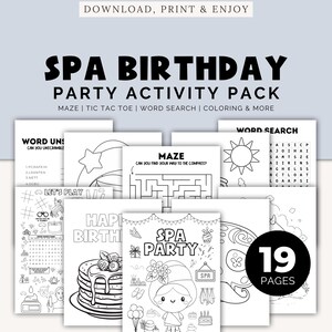 Spa Coloring Pages, Slumber Party Favor, Spa Birthday Decor Party, Spa ...