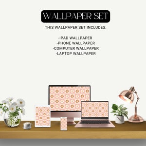 Retro Daisy Smiley Face Screen Wallpaper, Retro Flower Checkered ...