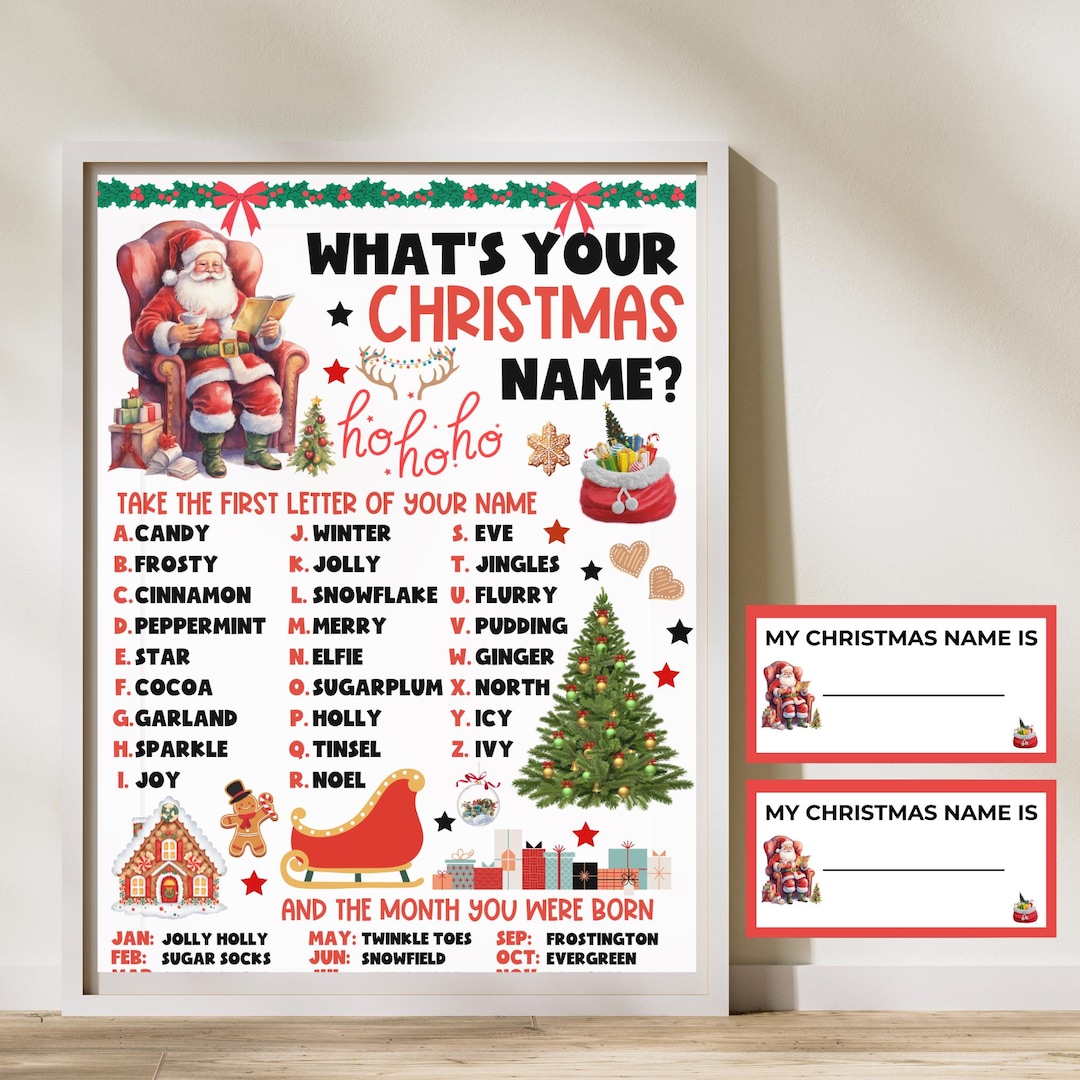 What's Your Christmas Name, Elf Activity Ideas, Elf Letter, Santa ...