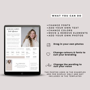 Editable Media Kit for Bookstagram, Book Influencer Branding Kit ...
