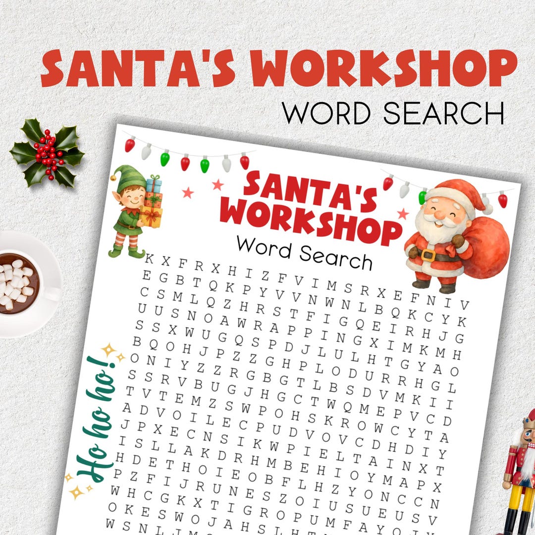Christmas Word Search, Christmas Dinner Table Game, Holiday Party Game ...