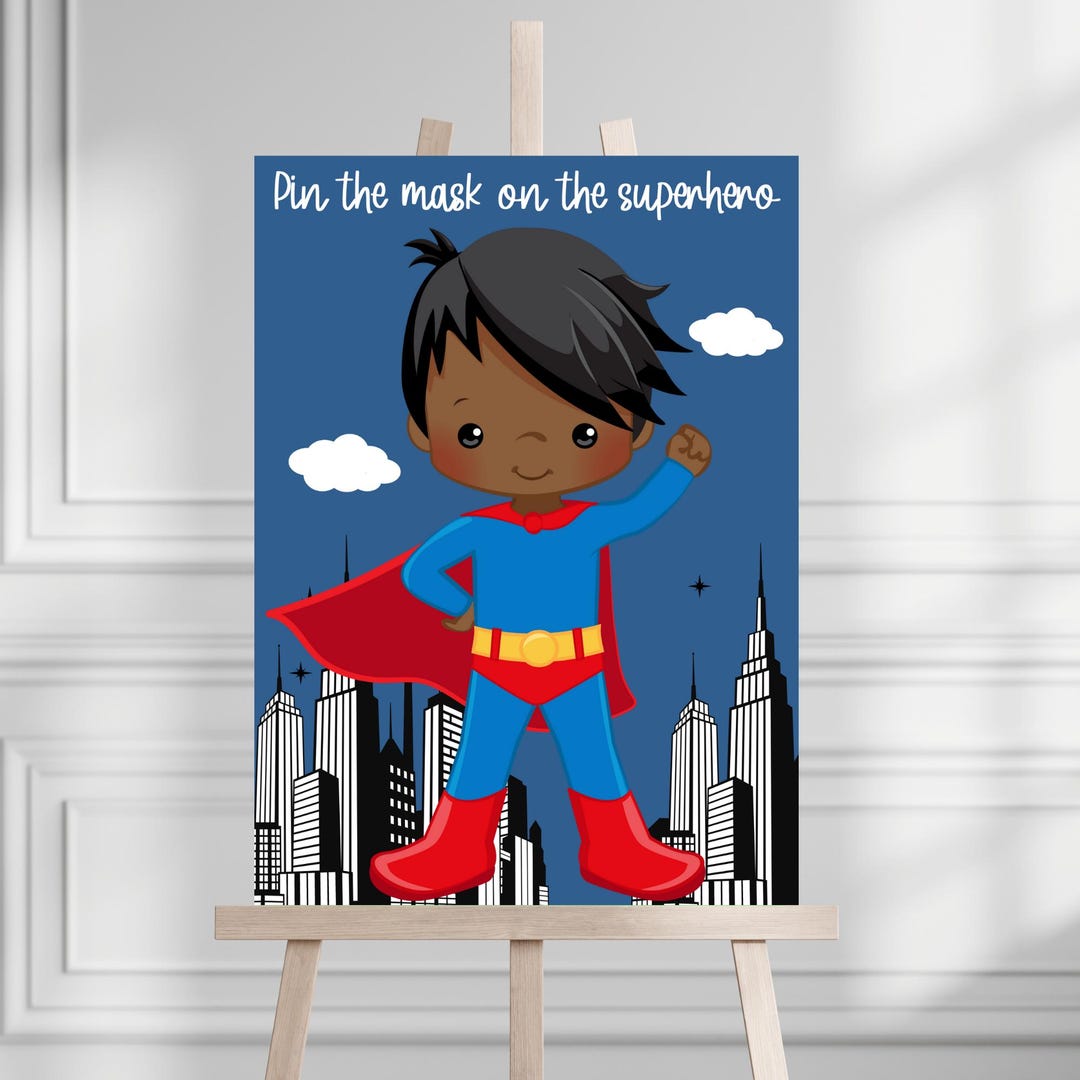 Black Boy Superhero Birthday Party, Afro American Boy Superhero Party ...