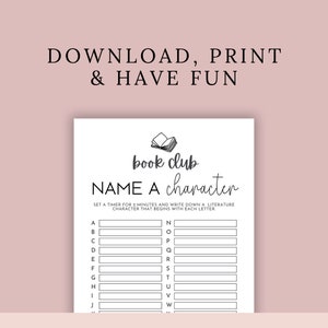 Name A Character, Guess Who Game, Virtual Book Club Activity, Family ...