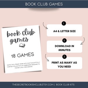 Book Club Party Games, Book Club Game Bundle, Icebreakers for Reading ...