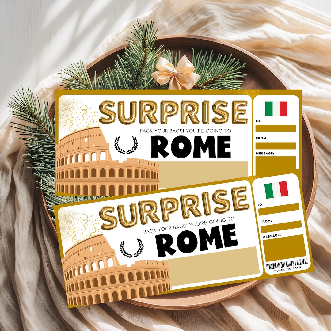Rome Trip Reveal, Rome Boarding Ticket, We're Going to Italy, Birthday ...
