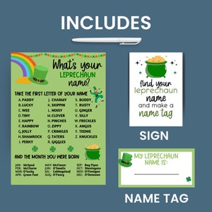 St Patricks Day Kid Games, What's Your Leprechaun Name, St Patricks ...