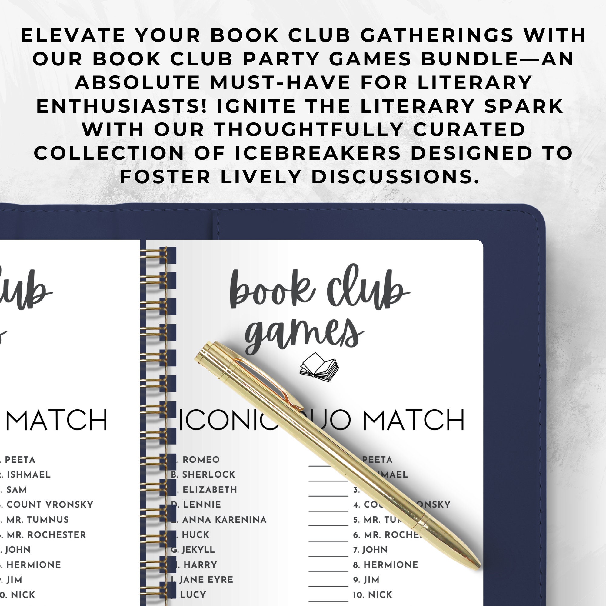 Book Club Party Games, Book Club Game Bundle, Icebreakers for Reading ...