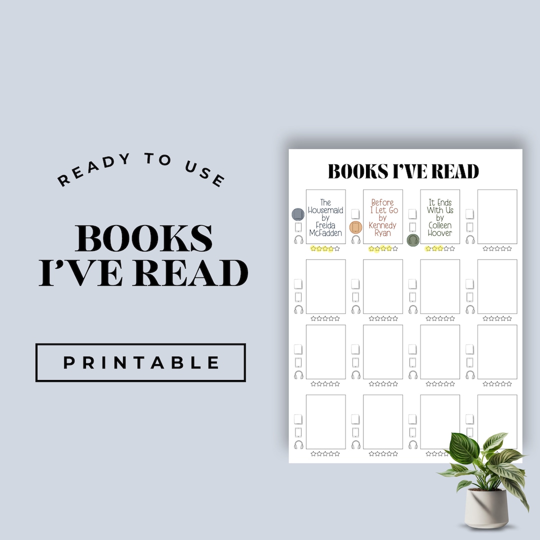 Books I've Read List, Reading Wrap Up, Reading Wishlist, Printable Book ...