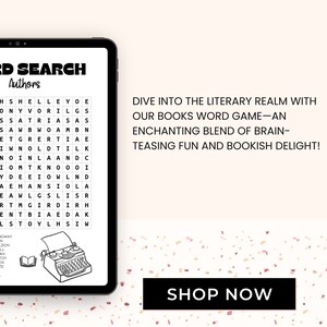 Books Word Game, Word Search Game for Book Club, Reading Game ...