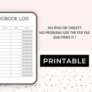 Printable Audiobook Tracker, Books to Listen List, Audiobook Log ...