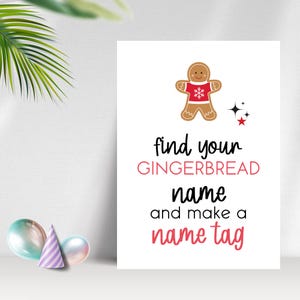 What's Your Gingerbread Name Game, Gingerbread Party, Gingerbread House ...