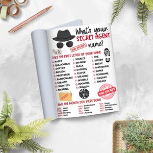 Secret Agent Badges, Secret Agent Name Generator, Spy Birthday Party ...
