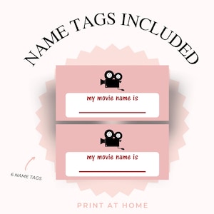 Whats Your Movie Name Game, Movie Night Party Game, Movie Birthday ...