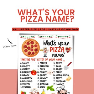 Pizza Name Generator, Family Pizza Night Party, Pizza Birthday Decor ...